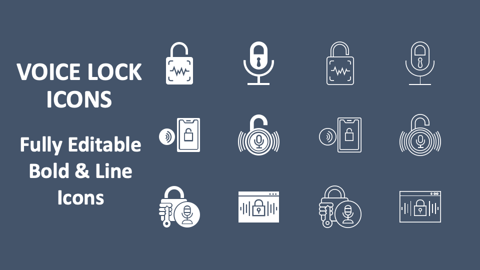 Voice Lock Icons for PowerPoint and Google Slides - PPT Slides