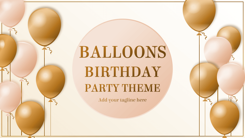 Free Balloons Birthday Party Presentation Theme for Google Slides and PowerPoint