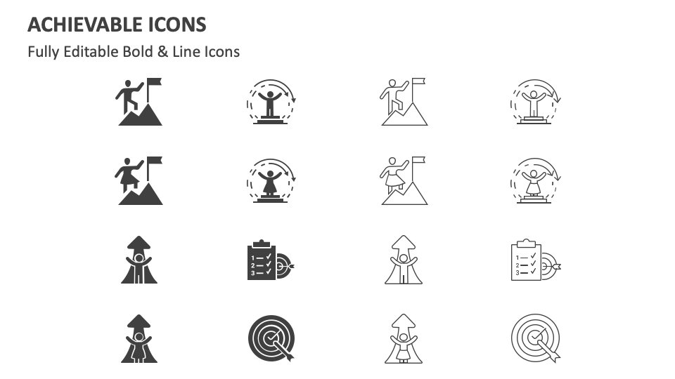 Achievable Icons for PowerPoint and Google Slides - PPT Slides