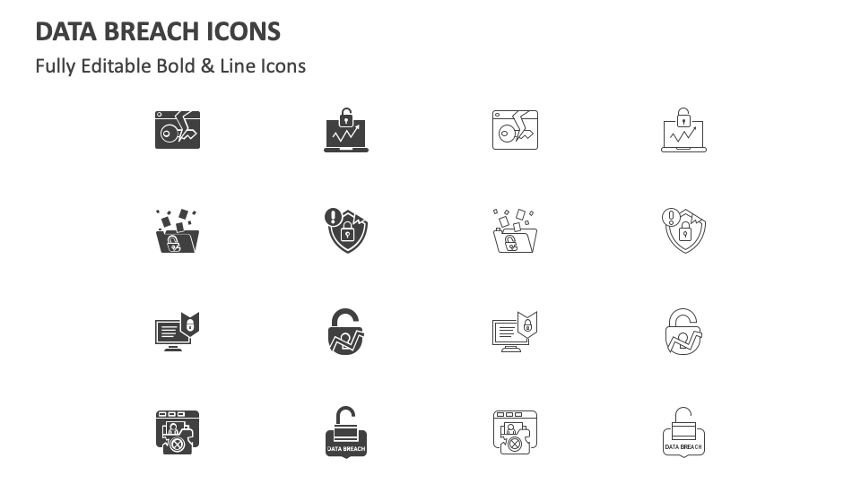 Data Breach Icons for Google Slides and PowerPoint
