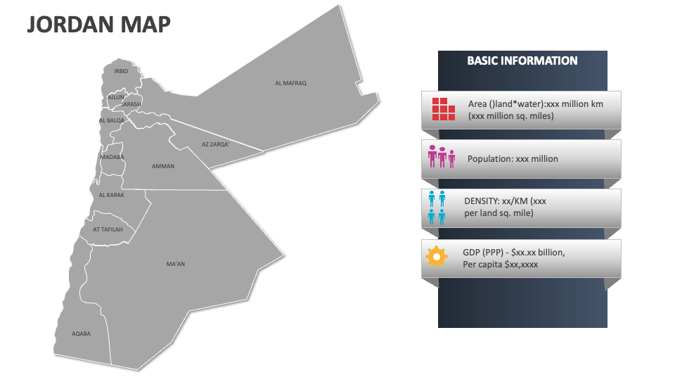 Jordan map for Google Slides and PowerPoint - PPT Slides