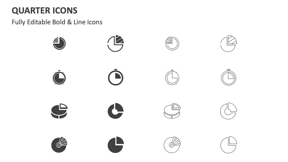 Quarter Icons for Google Slides and PowerPoint