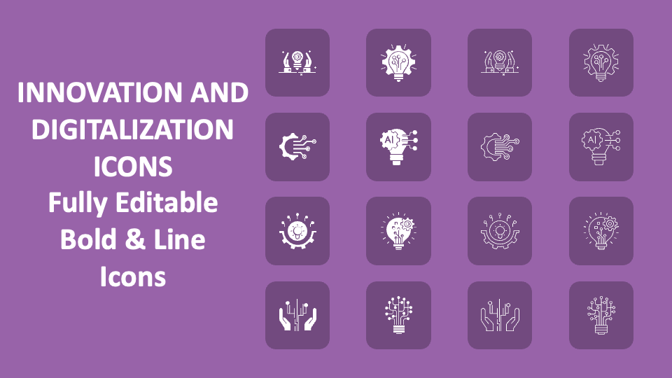 Innovation and Digitalization Icons for Google Slides and PowerPoint