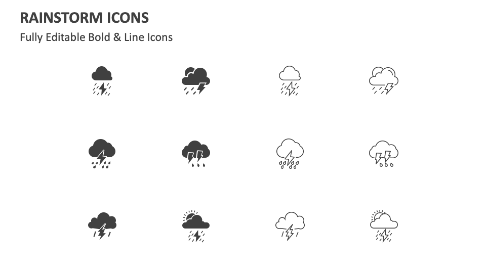 Rainstorm Icons for Google Slides and PowerPoint