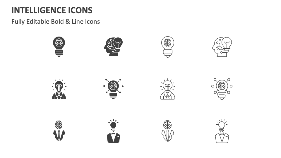 Intelligence Icons for Google Slides and PowerPoint