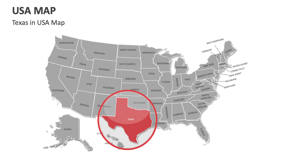 Texas Map for Google Slides and PowerPoint - PPT Slides