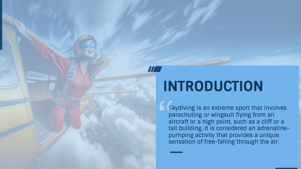 Free Skydiving Presentation Theme for Google Slides and PowerPoint