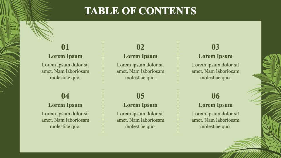 Free Greenery Presentation Theme for Google Slides and PowerPoint