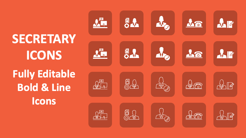 Secretary Icons for Google Slides and PowerPoint