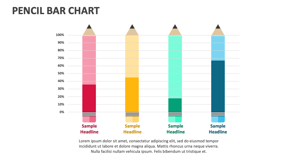 Pencil Bar Chart for PowerPoint and Google Slides - PPT Slides