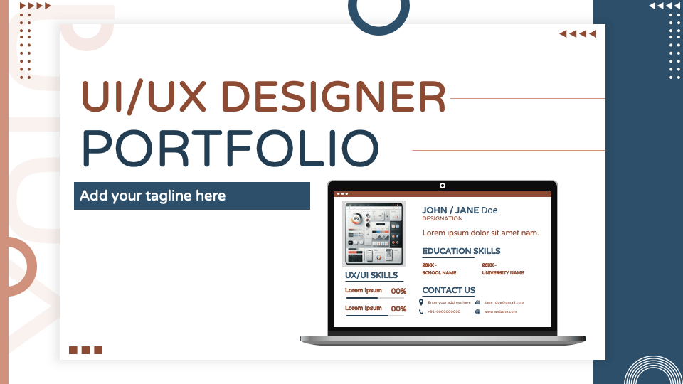 UI/UX Designer Portfolio Presentation Template for Google Slides and ...