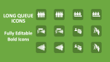 Long Queue Icons for Google Slides and PowerPoint