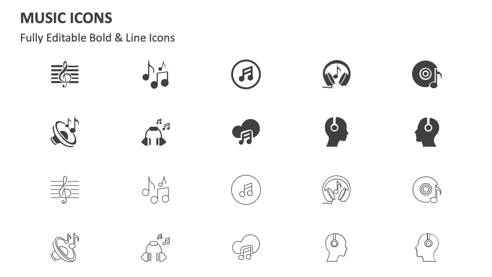 Music Icons for Google Slides and PowerPoint