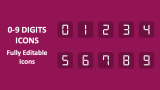0-9 Digits Icons for PowerPoint and Google Slides - PPT Slides