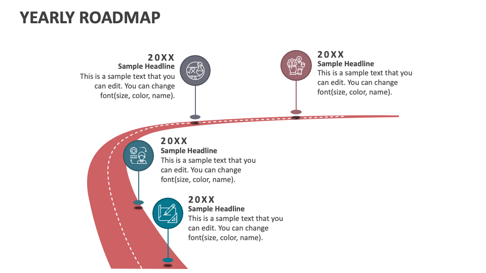 Yearly Roadmap PowerPoint and Google Slides Template - PPT Slides