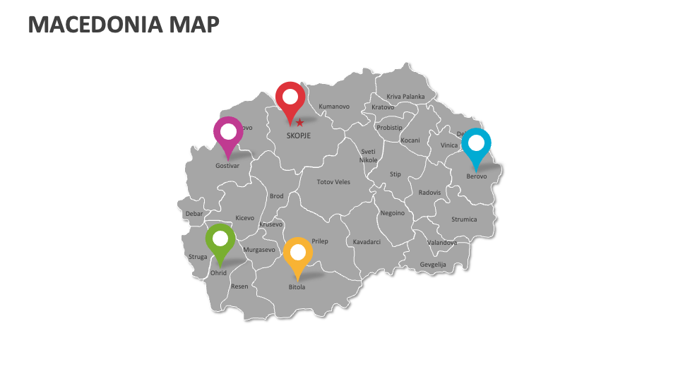 Macedonia Map for Google Slides and PowerPoint - PPT Slides