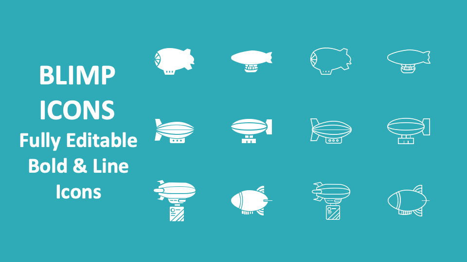 Blimp Icons for PowerPoint and Google Slides - PPT Slides