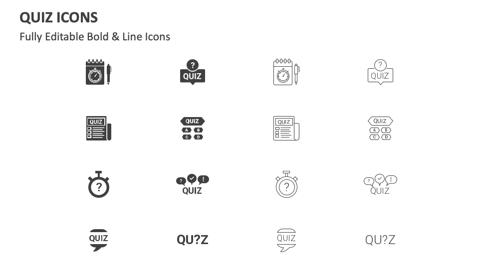 Quiz Icons for Google Slides and PowerPoint