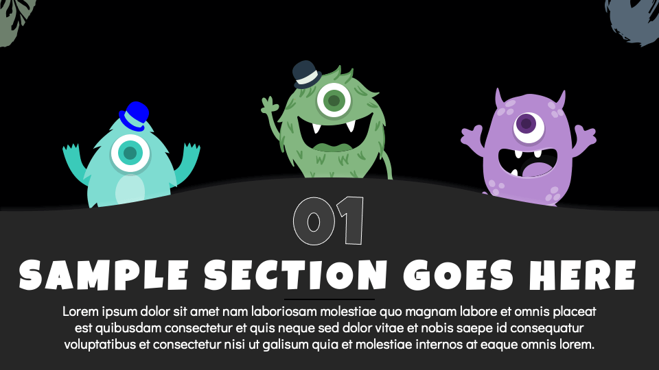 Free Monsters Presentation Theme for Google Slides and PowerPoint