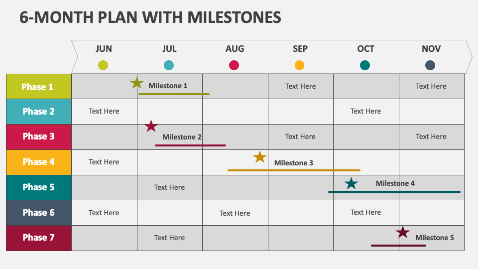 6-Month Plan With Milestones PowerPoint and Google Slides Template ...