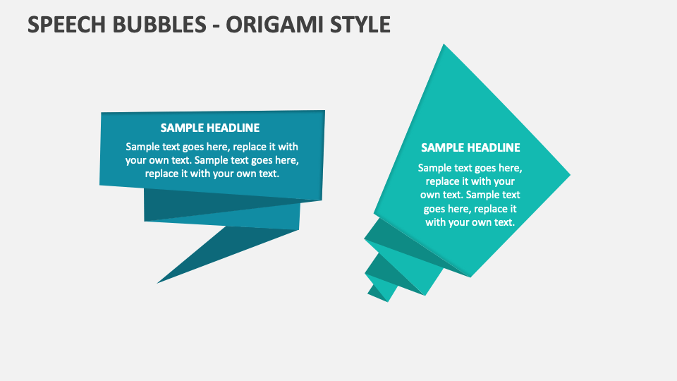 Speech Bubbles - Origami Style Template for PowerPoint and Google ...