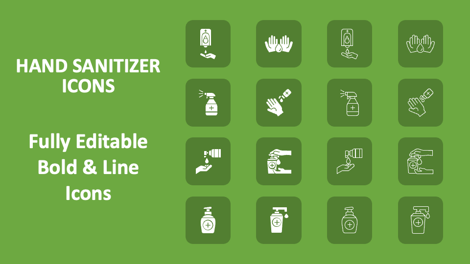 Hand Sanitizer Icons for Google Slides and PowerPoint