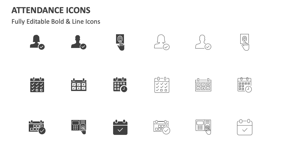 Attendance Icons for Google Slides and PowerPoint