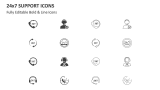 24x7 Support Icons for Google Slides and PowerPoint