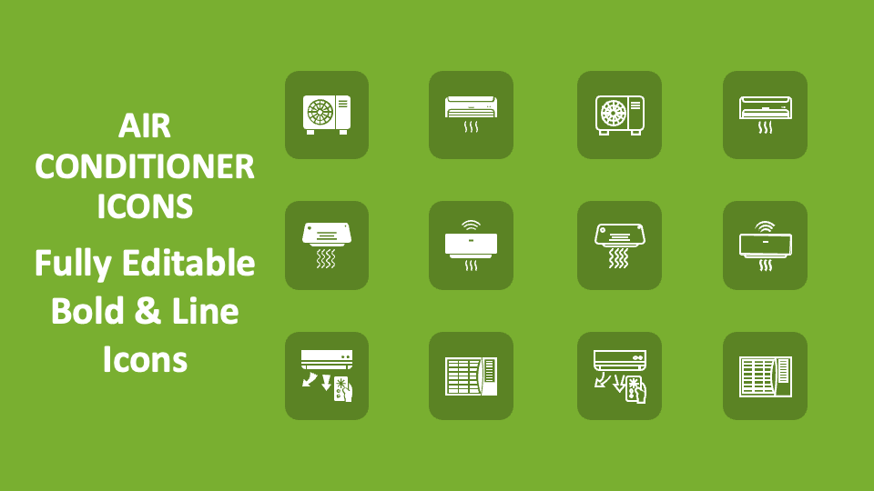 Air Conditioner Icons for Google Slides and PowerPoint