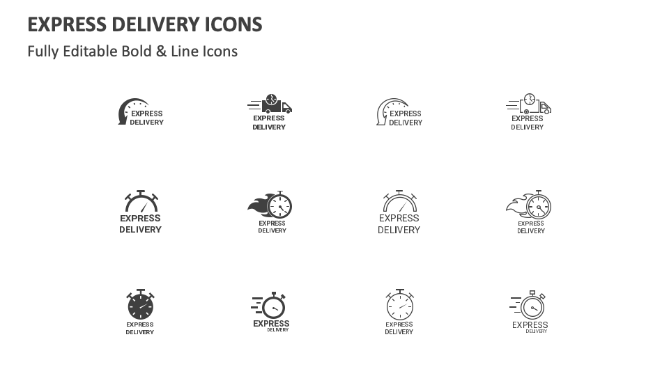 Express Delivery Icons for Google Slides and PowerPoint