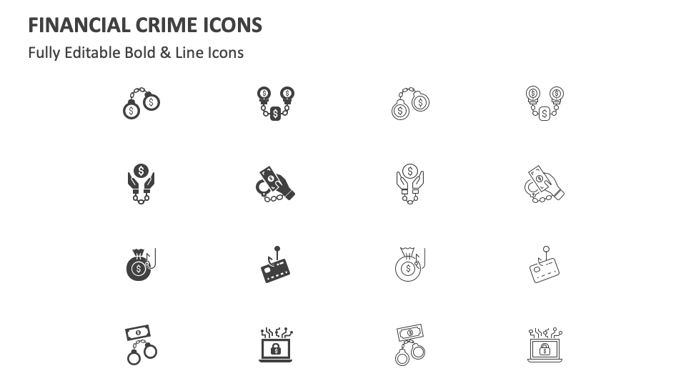 Financial Crime Icons for Google Slides and PowerPoint