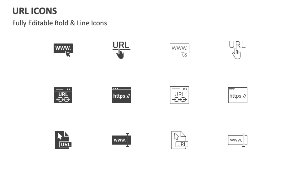 URL Icons for PowerPoint and Google Slides - PPT Slides
