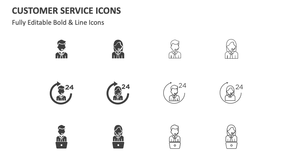Customer Service Icons for Google Slides and PowerPoint