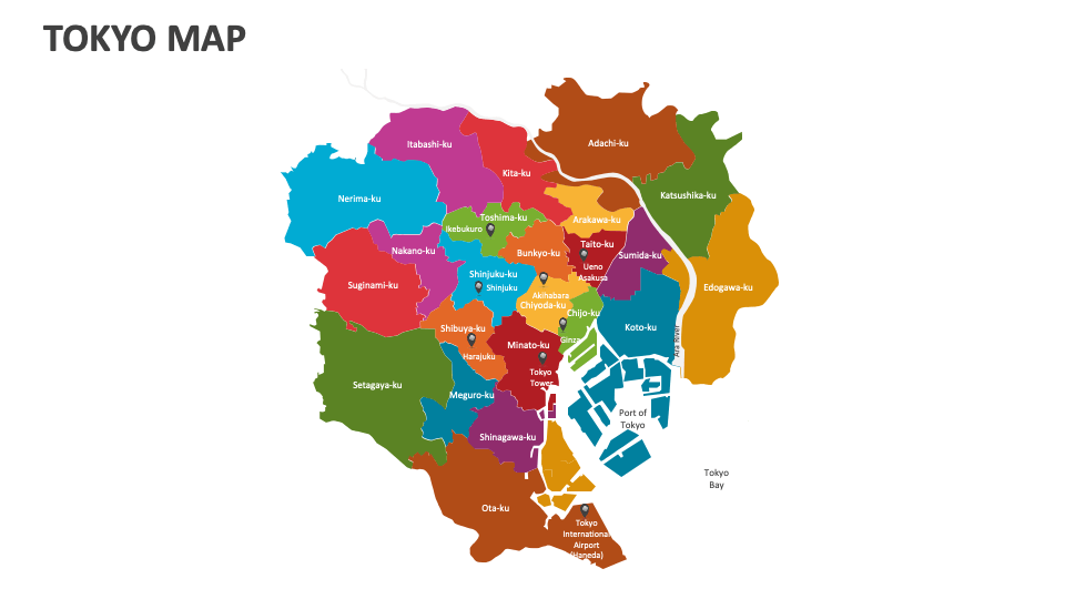 Tokyo Map for Google Slides and PowerPoint - PPT Slides