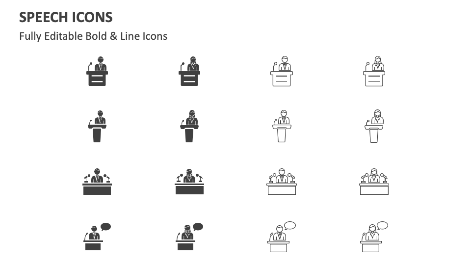 Speech Icons for Google Slides and PowerPoint