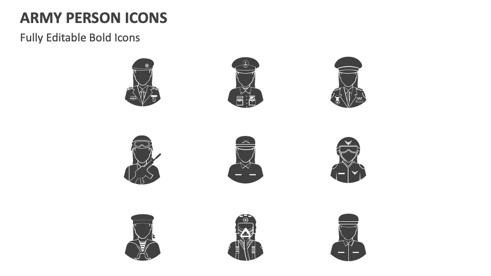 Army Person Icons for Google Slides and PowerPoint