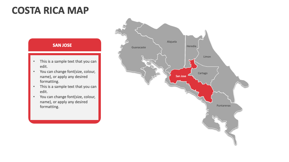 Costa Rica Map for Google Slides and PowerPoint - PPT Slides